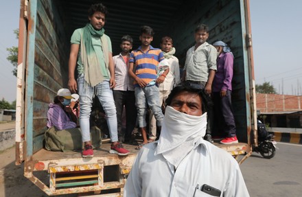 Indian Migrant Laboures Stand Truck Container Editorial Stock Photo ...