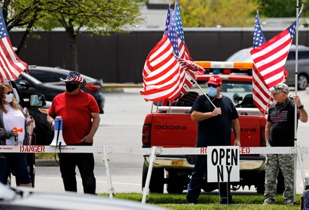 Demonstrators Attend Reopen New York Rally Editorial Stock Photo ...