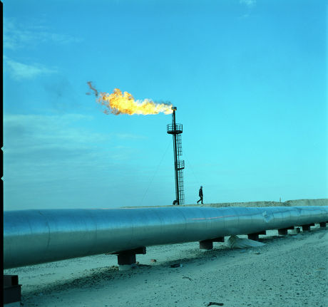 Gas Flares Off Sibneft Oil Site Editorial Stock Photo - Stock Image ...