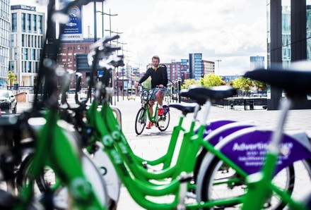 Cyclists Rides Along Strand Liverpool Which Editorial Stock Photo ...