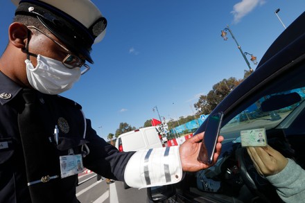 Moroccan Police Officer Checks Movement Authorization Editorial Stock ...