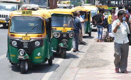 Autorickshaw Drivers Wait Commuters Autorickshaws Were Editorial Stock ...