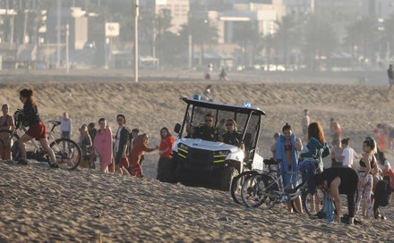Local Police Patrols Beachgoers Gather On Editorial Stock Photo - Stock ...