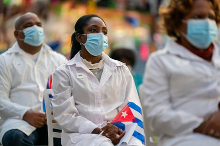 Cuban Health Workers Attend Welcome Ceremony Editorial Stock Photo ...