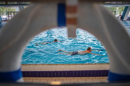 People Swim Indoor Swimming Pool Amid Editorial Stock Photo - Stock ...