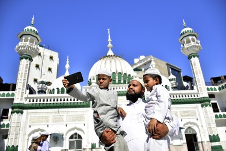 Devotee Holds Children His Arms They Editorial Stock Photo - Stock ...