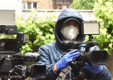 Cameraman Wears Face Mask Gloves Outside Editorial Stock Photo - Stock ...