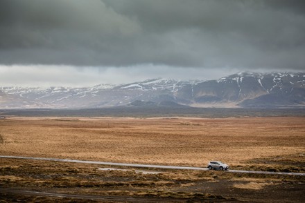 Tundra Landscape Near Gerduberg Basalt Columns Editorial Stock Photo ...