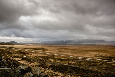 Tundra Landscape Near Gerduberg Basalt Columns Editorial Stock Photo ...