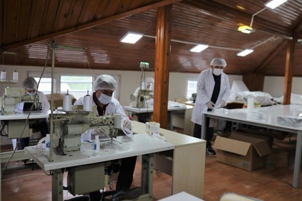 Workers Make Transparent Face Masks Istanbul Editorial Stock Photo ...