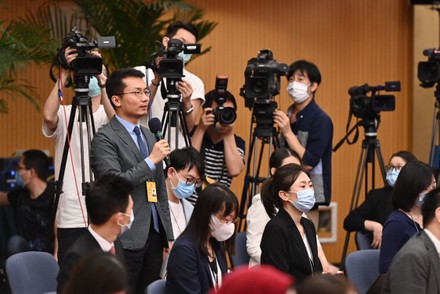 Reporter Asks Question During Press Conference Editorial Stock Photo ...
