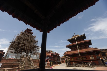 View Renovating Nyatapola Temple Five Storey Editorial Stock Photo ...