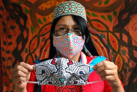 Sadith Silvano Sews Facial Mask Kewe Editorial Stock Photo - Stock ...