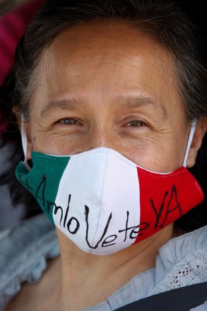 Man Uses Facial Mask Adorned Mexican Editorial Stock Photo - Stock ...