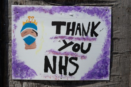 Colourful Artwork Thank You Nhs Signs Editorial Stock Photo - Stock ...