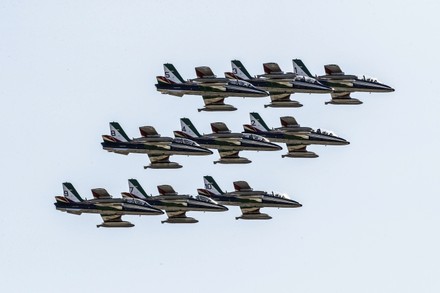 Arrival Italian Air Forces Aerobatic Demonstration Editorial Stock ...