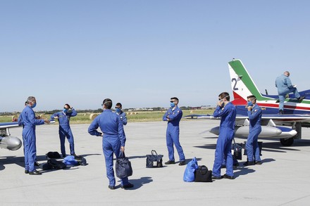 Arrival Italian Air Forces Aerobatic Demonstration Editorial Stock ...