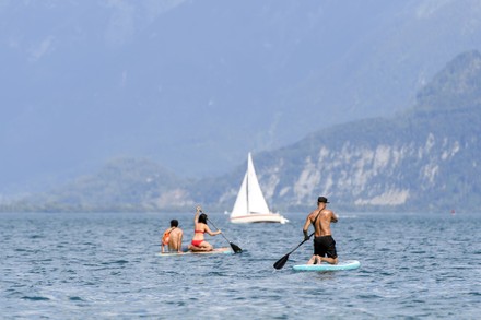 People Paddling On Sup Stand Paddle Editorial Stock Photo - Stock Image ...
