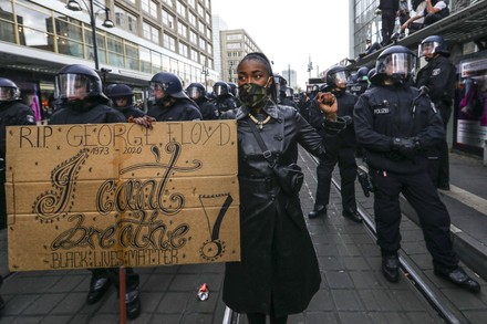 Protester Clenches Her Fist She Stands Editorial Stock Photo - Stock ...