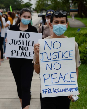 Protesters Seen Demonstrating Peacefully During Protests Editorial ...