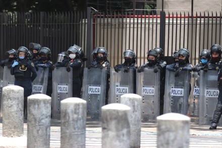 Policemen Stand Watch Group Young People Editorial Stock Photo - Stock ...