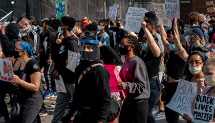 Protester Wears Face Shield During Rally Editorial Stock Photo - Stock ...