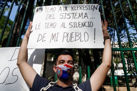 Protester Remains Chained Form Protest Front Editorial Stock Photo ...
