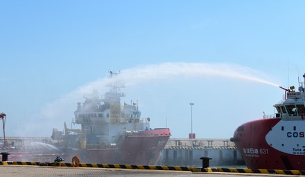 Vessel Extinguishes Fire During Emergency Drill Editorial Stock Photo ...