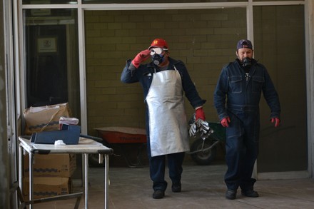Crematorium Workers Wearing Protective Gear Wile Editorial Stock Photo ...