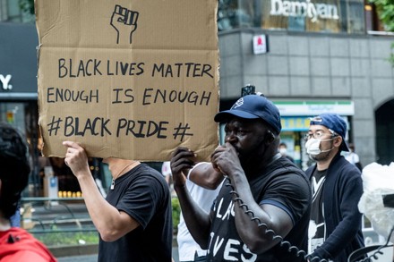 Protester Speaking On Megaphone While Holding Editorial Stock Photo ...