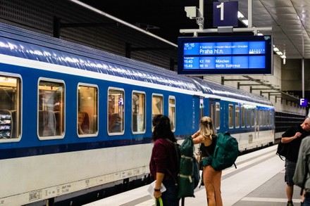 Passengers Wait Get On Train Prague Editorial Stock Photo - Stock Image ...
