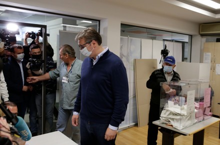 Serbian President Aleksandar Vucic Wears Face Editorial Stock Photo ...