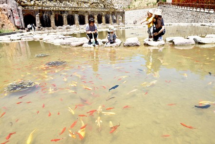 Tourists Visit Sangan River Valley Xuanhua Editorial Stock Photo ...