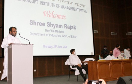 Bihar Industries Minister Shyam Rajak Delivering Editorial Stock Photo ...