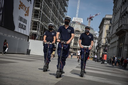 Local Police Officers On Scooters Patrol Editorial Stock Photo - Stock ...