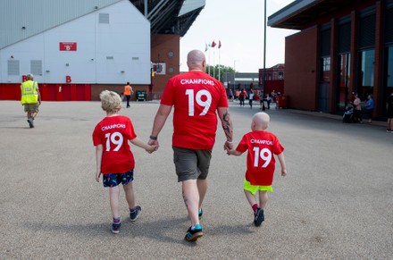 Liverpool Fc Fans Grin They Pose Editorial Stock Photo - Stock Image ...