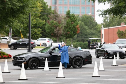 People Wait Long Line Drive Thru Editorial Stock Photo - Stock Image ...