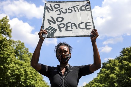Participant Raises Placard During Black Lives Editorial Stock Photo ...