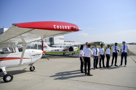 Pilot Students Participate Pretakeoff Briefing Their Editorial Stock ...