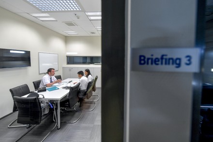 Pilot Students Participate Pretakeoff Briefing Their Editorial Stock ...