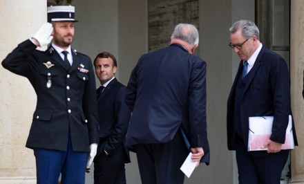 French President Emmanuel Macron Back Speaks Editorial Stock Photo ...