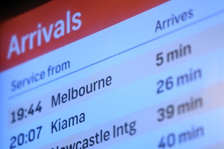 Electronic Display Shows Scheduled Arrival Time Editorial Stock Photo ...