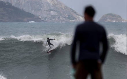 Surfer Takes Advantage Waves 4 Meters Editorial Stock Photo - Stock ...