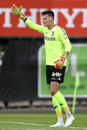 Charlerois Goalkeeper Remy Descamps Gestures During Editorial Stock ...