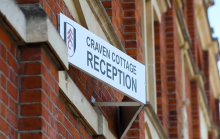 Craven Cottage Reception Sign Editorial Stock Photo - Stock Image ...