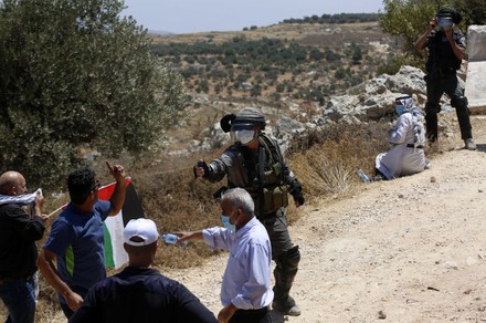 Israeli Border Police Officer Uses Pepper Editorial Stock Photo - Stock ...