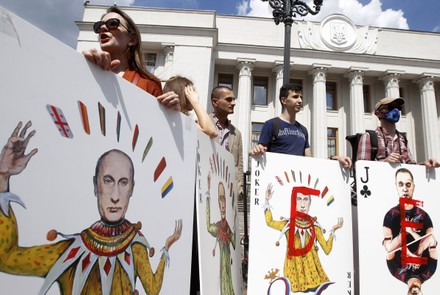 Activists Hold Symbolic Large Playing Cards Editorial Stock Photo ...