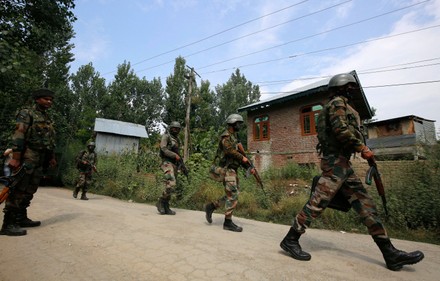 Indian Army Soldiers Walk Towards Encounter Editorial Stock Photo ...
