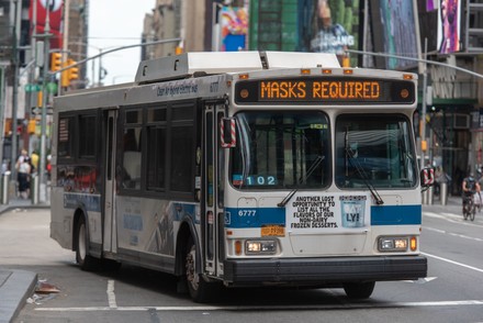 Mta Bus Displays Masks Required On Editorial Stock Photo - Stock Image ...
