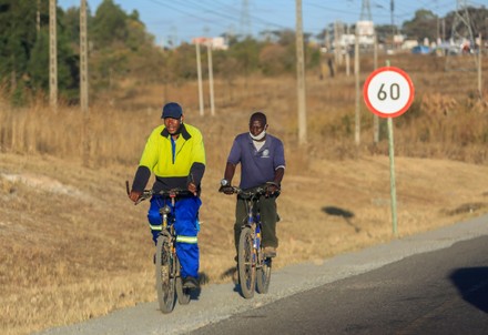 Zimbabwean Men Commute Using Bicycles Harare Editorial Stock Photo ...